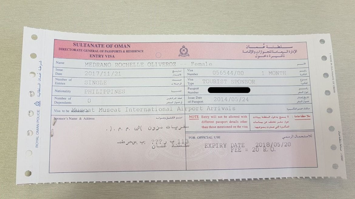 Oman Tourist Visa as a UAE Resident (with a Low Profession Title)